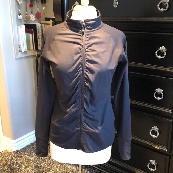 Soybu | Jackets & Coats | Soybu Black Ruched Zip Front Jacket | Poshmark